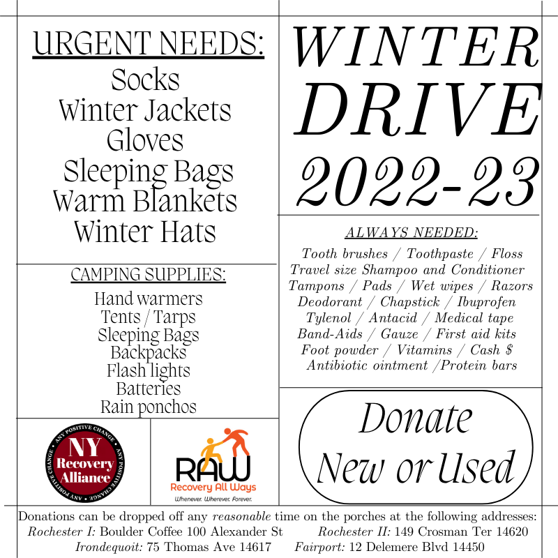 DONATIONS – New York Recovery Alliance